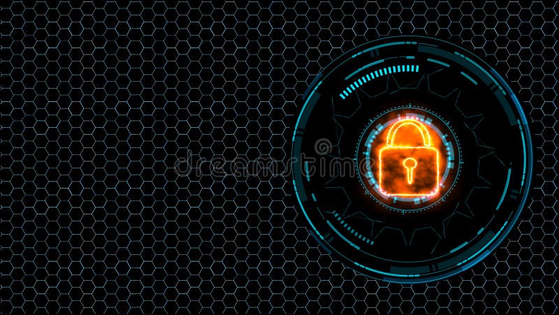 Quantum Cryptography Security Lock Matrix Technology Hexagon Wire ...