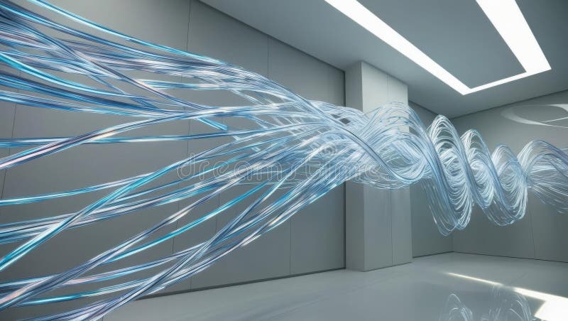 Quantum Data Flow, Fiber Optic Threads, Abstract Glowing Patterns ...