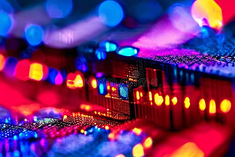 Quantum Dot Display Extreme Close Up of a Quantum Dot Display Sh Stock ...