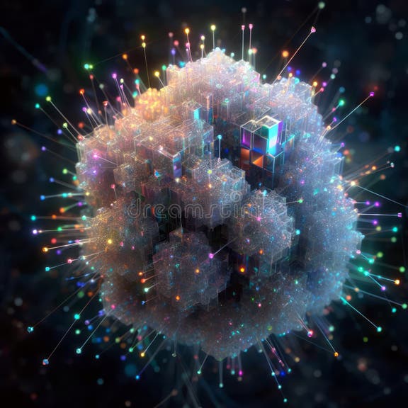 Quantum Dots. Abstract Technology Explosion Connecting Lines and Dots ...