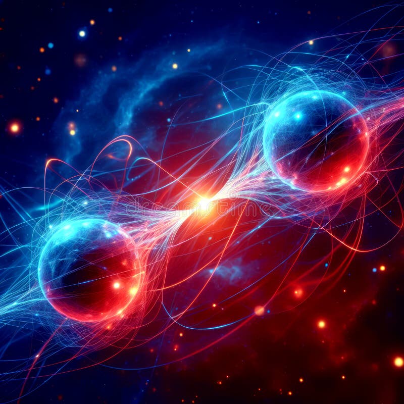 Quantum Entanglement Concept Stock Illustration - Illustration of ...