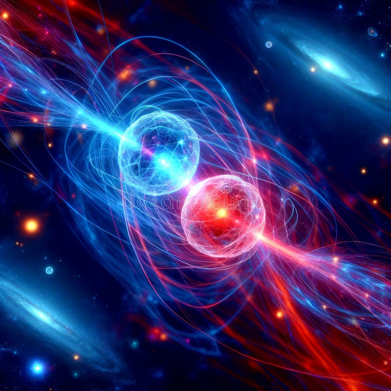 Quantum Entanglement Concept Stock Illustration - Illustration of ...