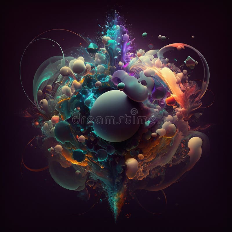 Quantum Explosion on a Dark Space Stock Illustration - Illustration of ...