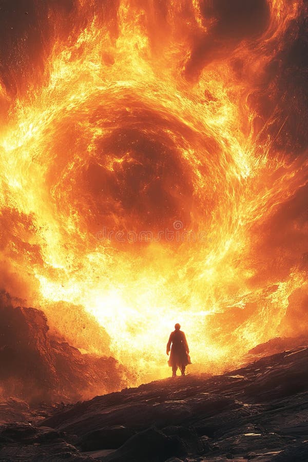 Quantum Fire Hell Creates a Mesmerizing Spectacle Against Dark Rocky ...