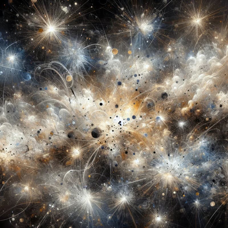 Quantum Fluctuations. Flux of Quantum Particles Stock Illustration ...