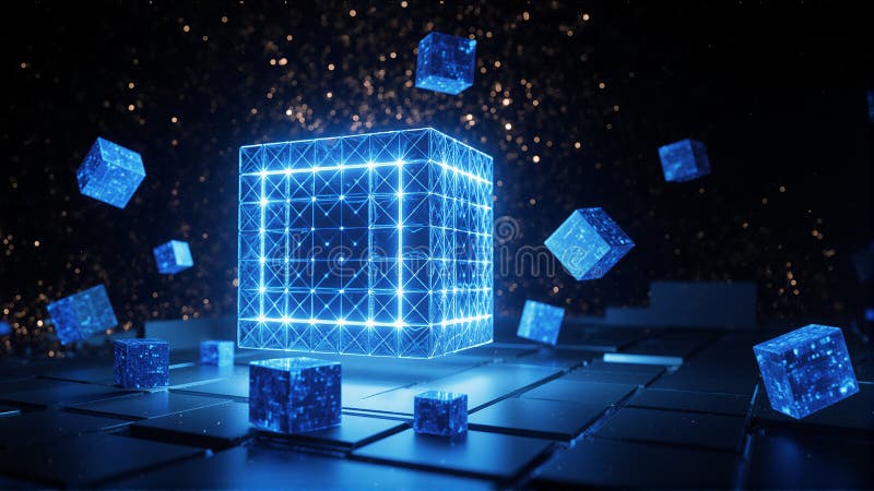 Quantum Grid: the Future of Data Visualization Stock Illustration ...