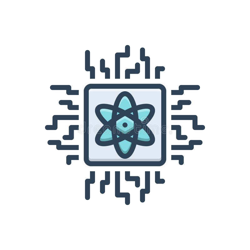 Color Illustration Icon for Quantum, Part and Science Stock ...
