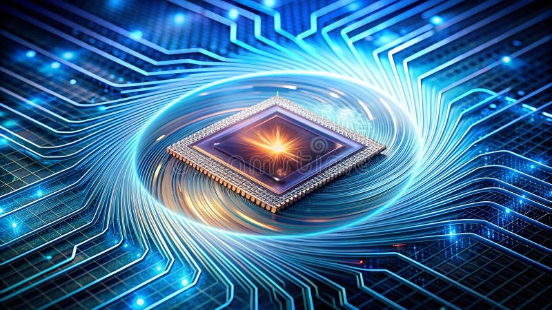 The Quantum Leap a Futuristic Microchip Design Generative AI Stock ...