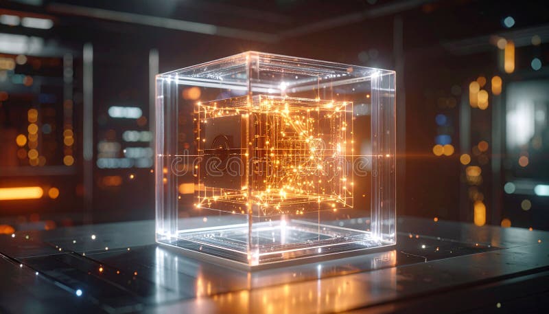 Quantum Lock Encryption Device . Artificial Intelligence Concept. Generated Image Stock Photo ...