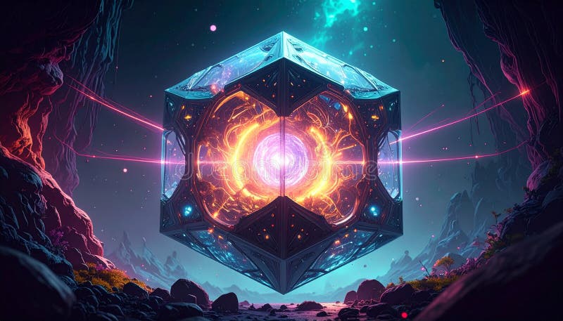 Quantum Lock Encryption Device . Artificial Intelligence Concept ...