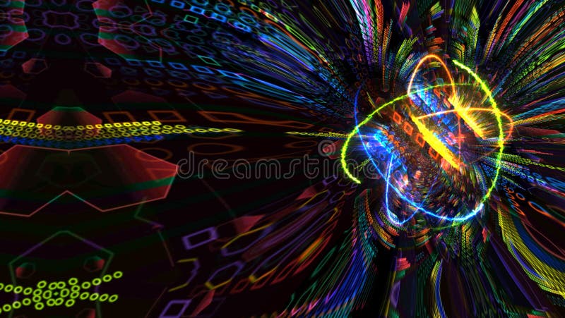 Quantum Magnitic Light Blue Core and Futuristic Computer Animation ...