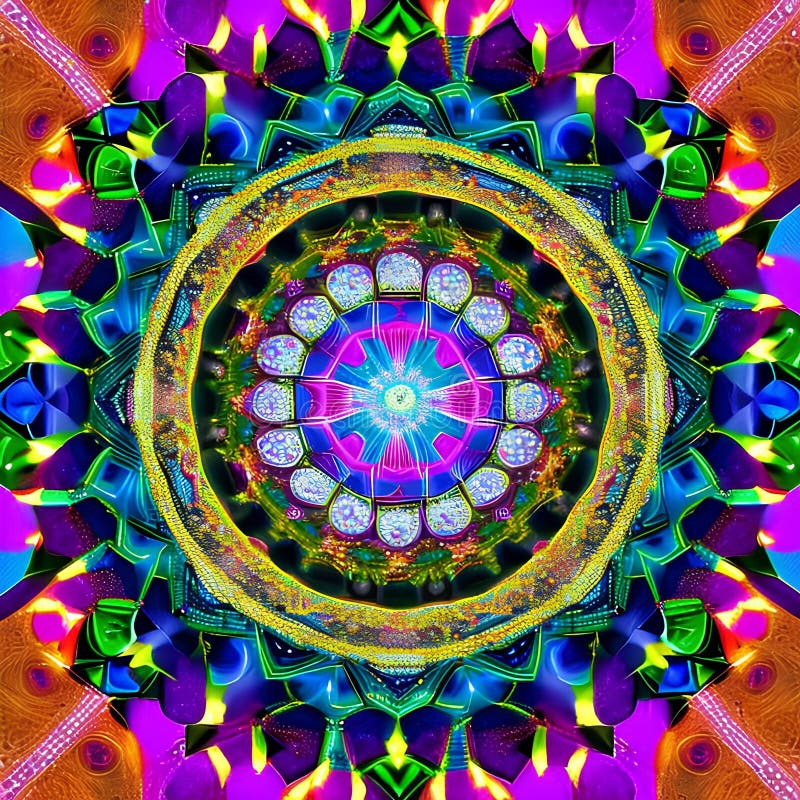 Quantum Mandala: an Abstract Representation of a Mandala, Created with ...