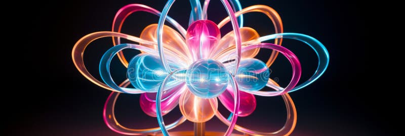 Quantum Mechanics Atom Model with Color Coded Orbitals Indicating ...