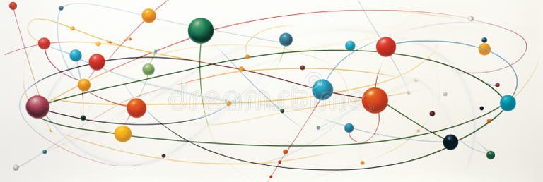 Quantum Mechanics Atom Model with Color Coded Orbitals Representing ...