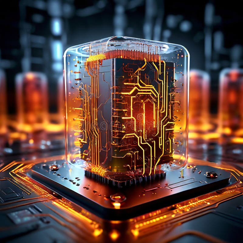 The Quantum Microchip Uses for Quantum Computer AI Generated Stock ...
