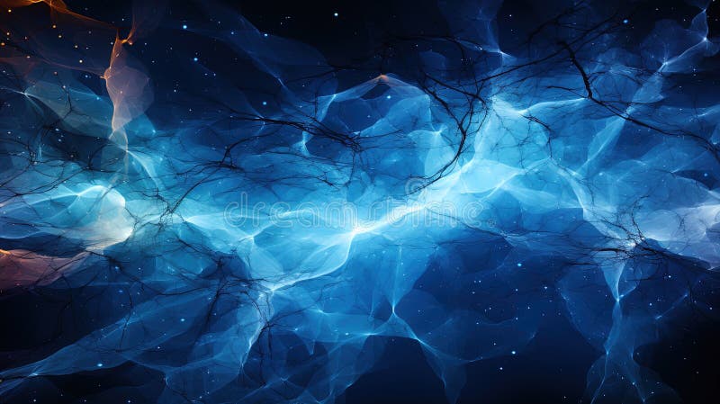 Quantum Network Abstract Deep Blue Digital Background Stock ...