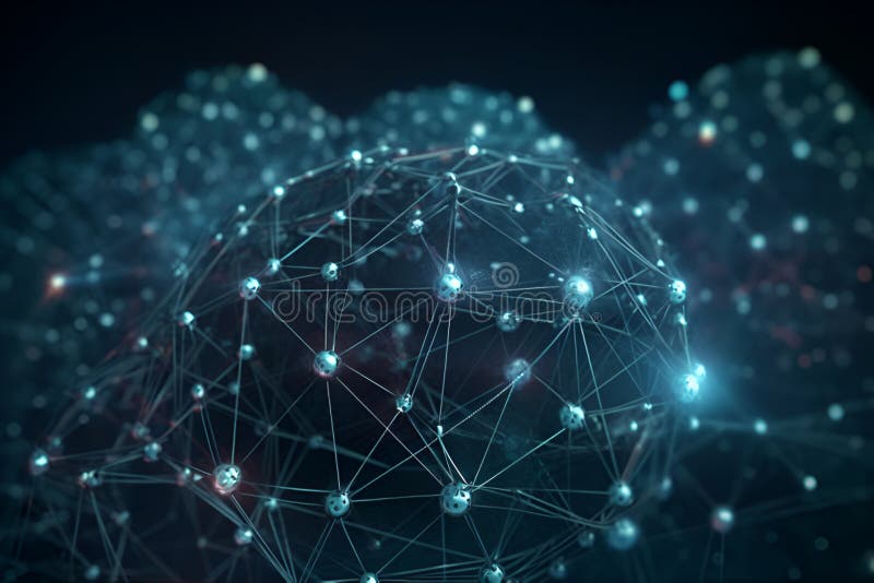 Quantum Network Concept. Processing a Lot of Data . Digitalization ...