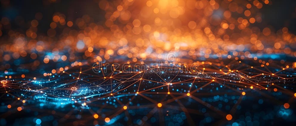 Quantum Network Nexus: Fiber Optic Symphony. Concept Future Technology ...