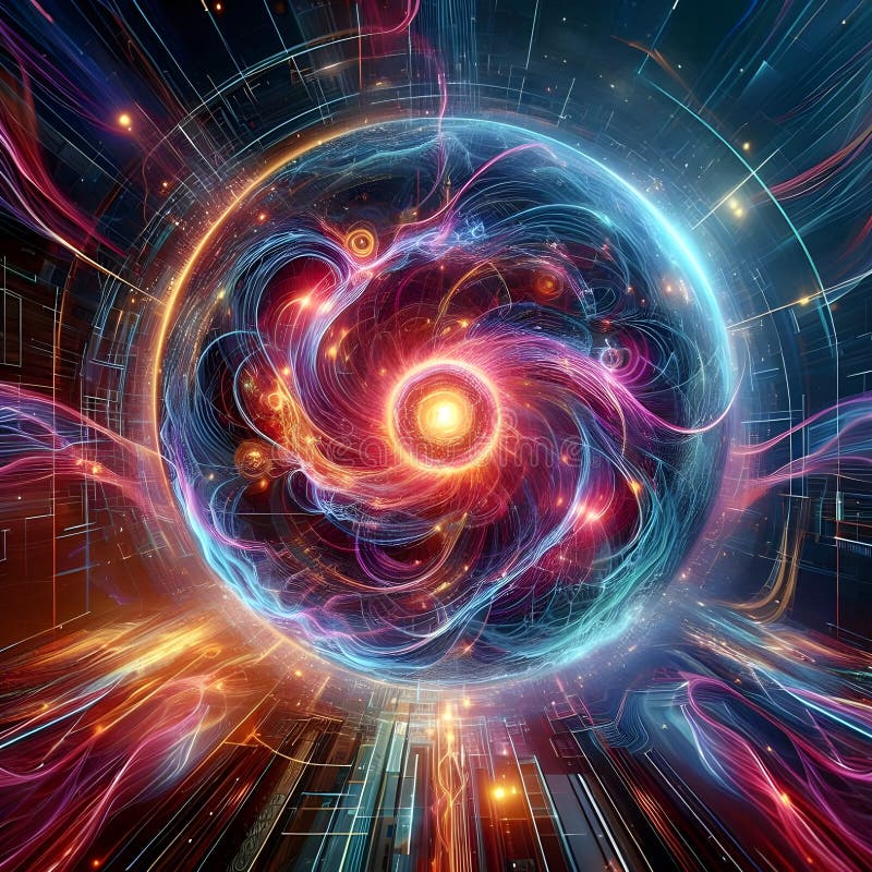 Quantum Nexus. stock illustration. Illustration of abstract - 327637252