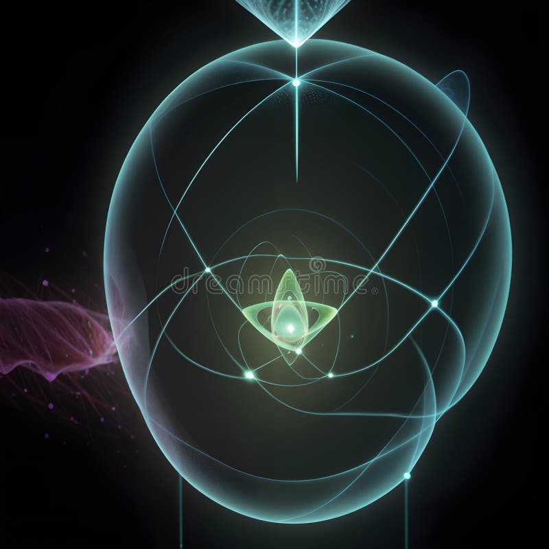 Quantum Orbital Particle Energy Visualization Stock Photo - Image of ...