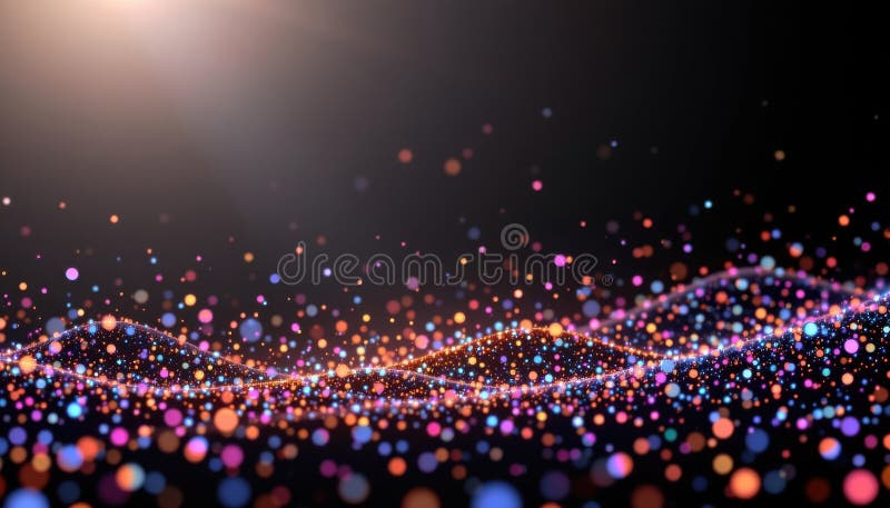 Quantum Particle Scatter Gradient: Soft Black Background with Tiny ...