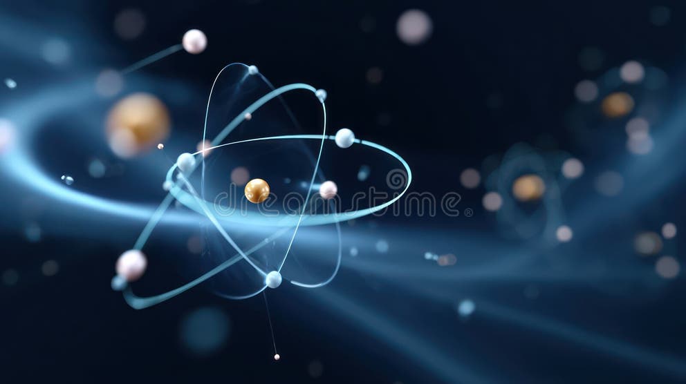 Quantum Particles Floating in Abstract Energy Wave Motion Stock Image ...