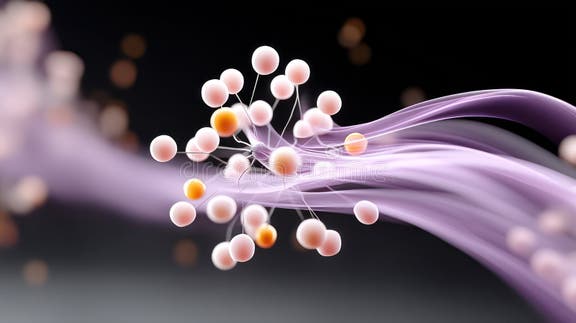 Quantum Particles Floating in Abstract Energy Wave Motion Stock Photo ...