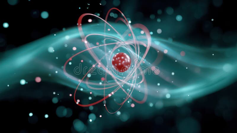 Quantum Particles Floating in Abstract Energy Wave Motion Stock Image ...