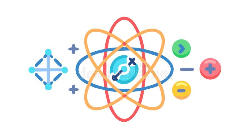 Quantum Physics Atom Icon, Scientific Systems, Vector Design Generative ...