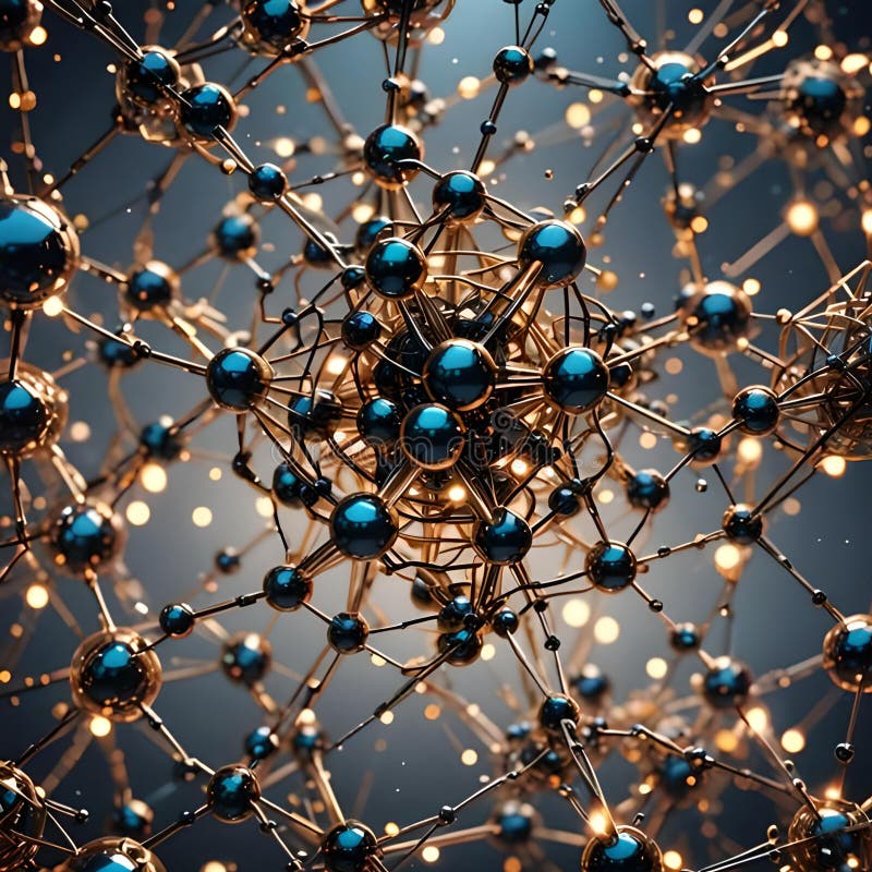 Quantum Physics Concept of Atoms Interactions Stock Illustration ...