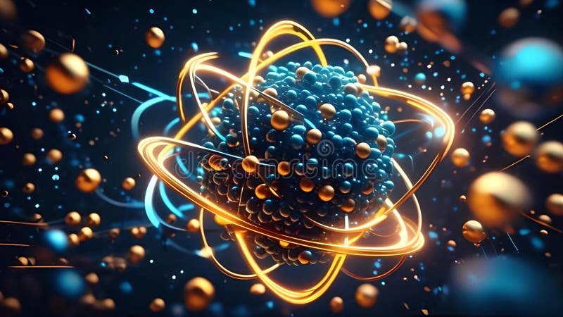 Quantum Physics Concept of Atoms Interactions Stock Illustration ...