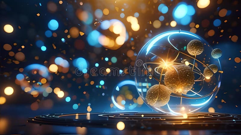 Quantum Physics Concept of Atoms Interactions Stock Illustration ...