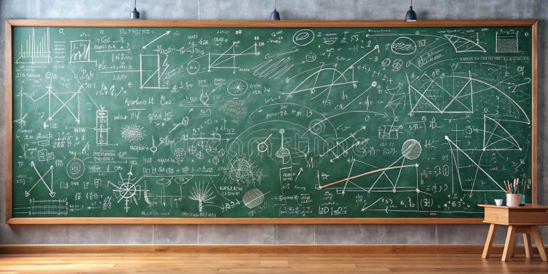 Quantum Physics Equations on Classroom Chalkboard Creative AI Stock ...