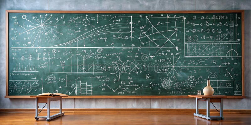 Quantum Physics Equations on Classroom Chalkboard Creative AI Stock ...