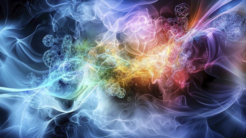 Quantum Probability Waves Painting Vibrant Ethereal Patterns Digital ...