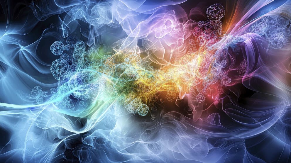 Quantum Probability Waves Painting Vibrant Ethereal Patterns Digital ...