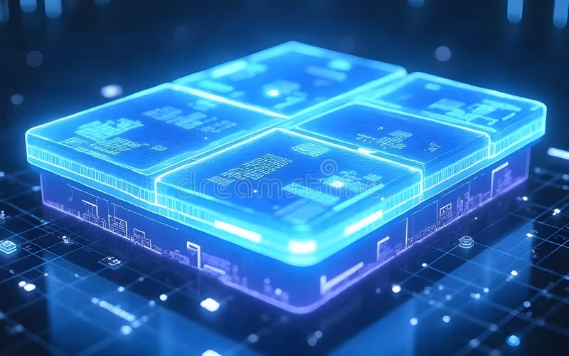 Quantum Processing Chip stock illustration. Illustration of segments ...