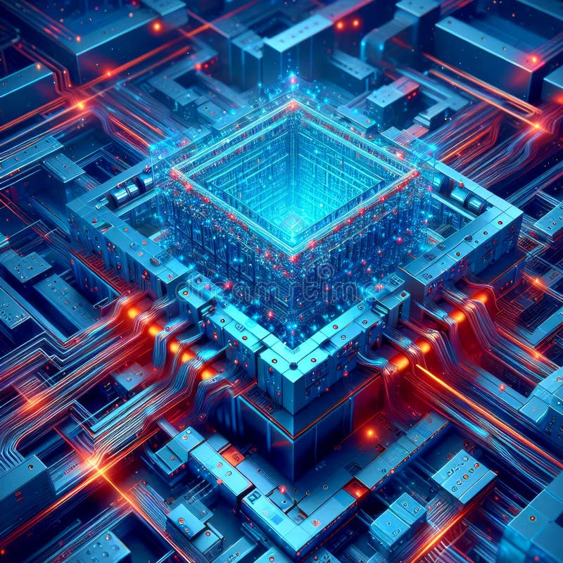 Quantum processing laser stock illustration. Illustration of ...