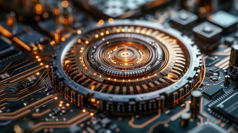 Quantum Processor at the Center of an Advanced Computer Board Stock ...