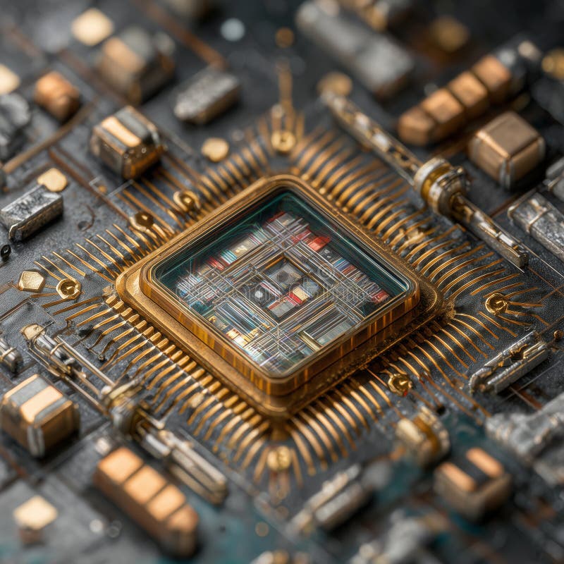 Quantum Processor Chip with Superconducting Circuits. by Generative Ai Stock Illustration ...
