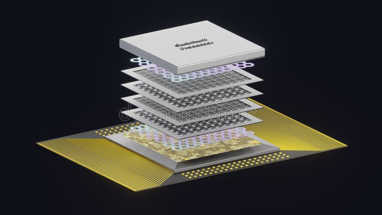 Quantum Processor Concept with Quantum Qubits Circuit Boards in Layers ...