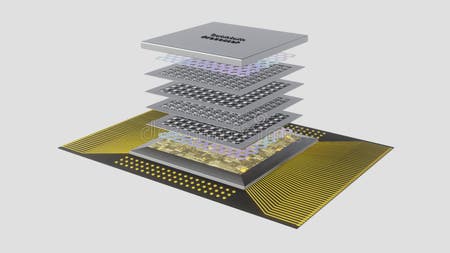 Quantum Processor Concept with Quantum Qubits Circuit Boards in Layers ...