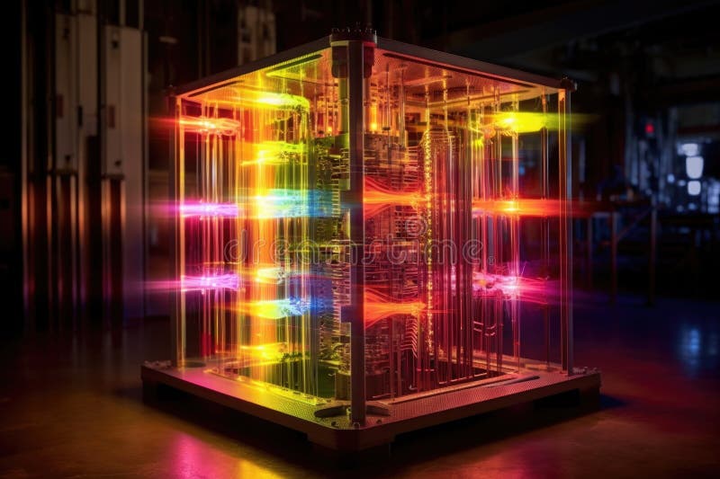 Quantum Processor Core with Light Trails and Data Flow Stock ...