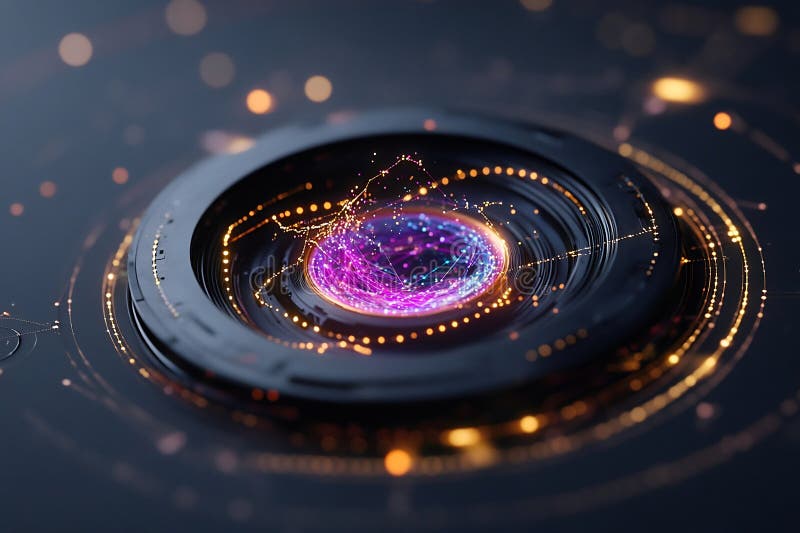 Quantum Processor with Glowing Energy Field Stock Image - Image of chip ...