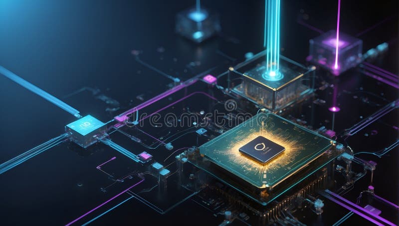 Semiconductor-Based Quantum Module. AI Generate Stock Illustration ...