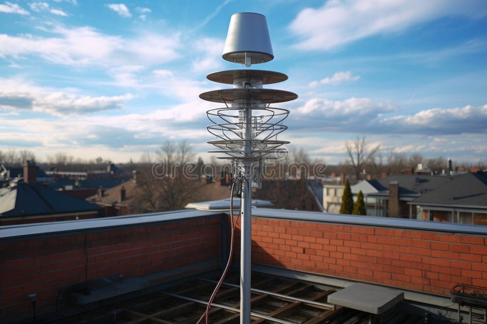 Quantum Radar Antenna Rotating on a Rooftop Stock Photo - Image of ...