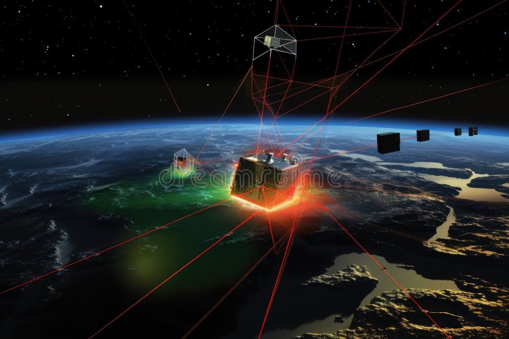 Quantum Radar Beams Detecting Objects in Space Stock Illustration ...