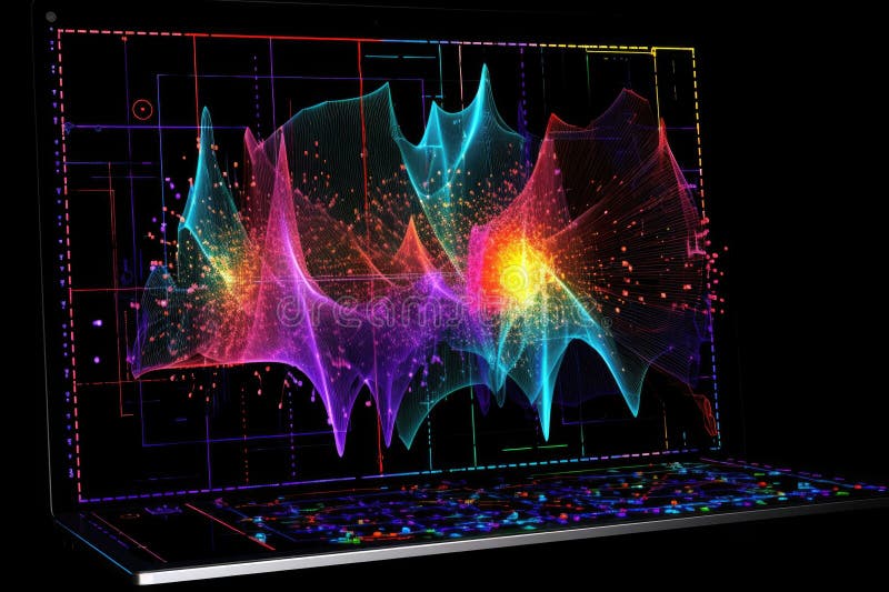 Quantum Radar Signals Visualized on a Computer Screen Stock Photo ...