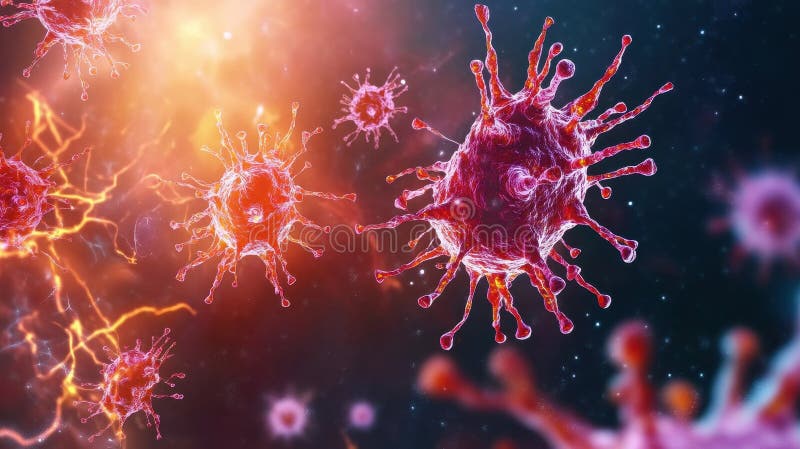 Quantum Realm of Microorganisms and Bacteria Cells Stock Illustration ...