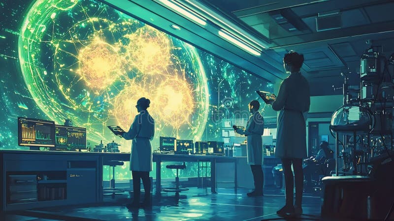 Quantum Science and Technology Breakthrough Stock Image - Image of ...